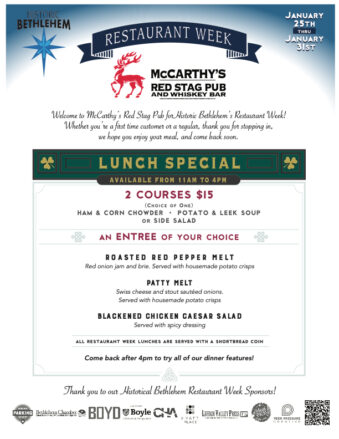 Winter Restaurant Week in Bethlehem, Pennsylvania - Lehigh Valley with Love